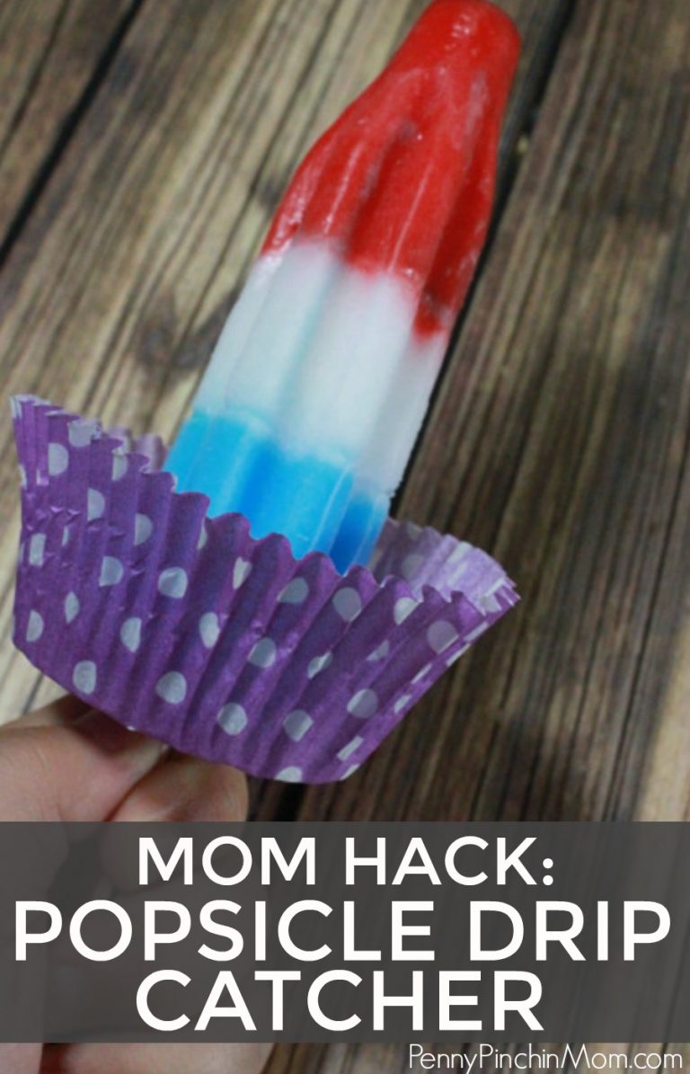 Use A Cupcake Liner To Catch Popsicle Drips - Penny Pinchin' Mom