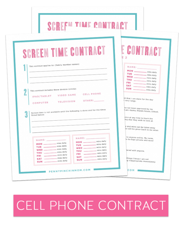 Using A Kids, Tween And Teen Cell Phone Contract - Penny Pinchin' Mom