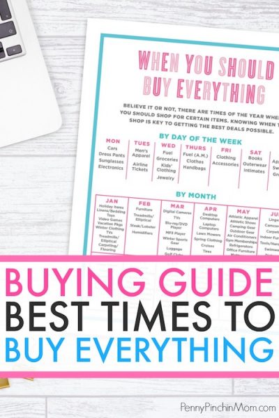 Best Time Of The Year To Buy Everything - Penny Pinchin' Mom