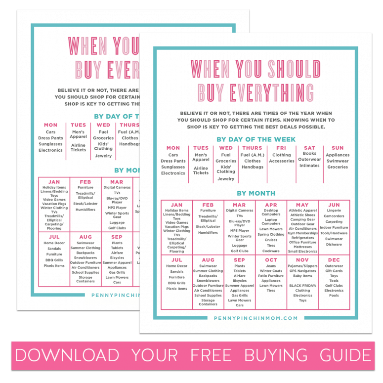 Best Time Of The Year To Buy Everything - Penny Pinchin' Mom