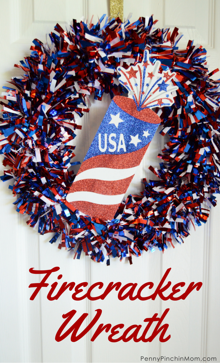 Easy Firecracker Wreath - Penny Pinchin' Mom