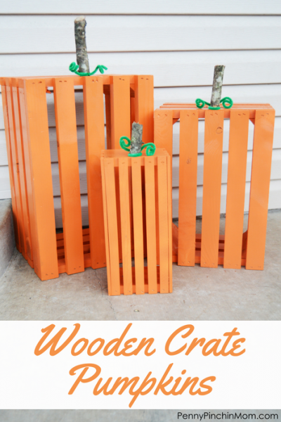 Wooden Crate Pumpkins - Penny Pinchin' Mom