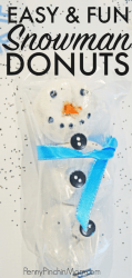 Snowman Donuts Snack Idea (Easy Kids' Craft Idea) - Penny Pinchin' Mom