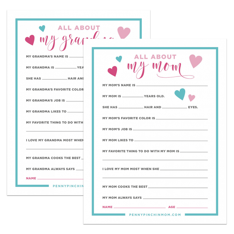 All About My Mom Printable