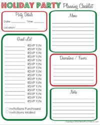Holiday Party Planning Checklist - Penny Pinchin' Mom