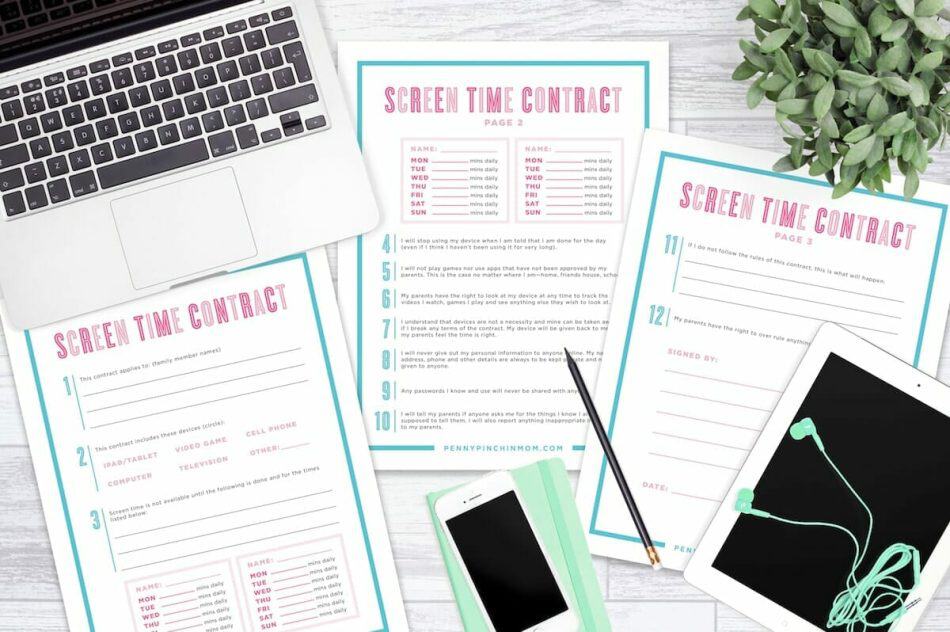 Screen Time Contract - Penny Pinchin' Mom